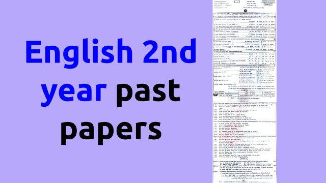 English 2nd year past papers