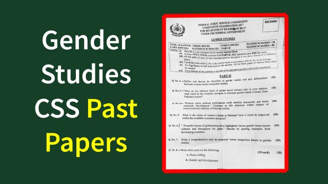 Gender Studies CSS Past Papers