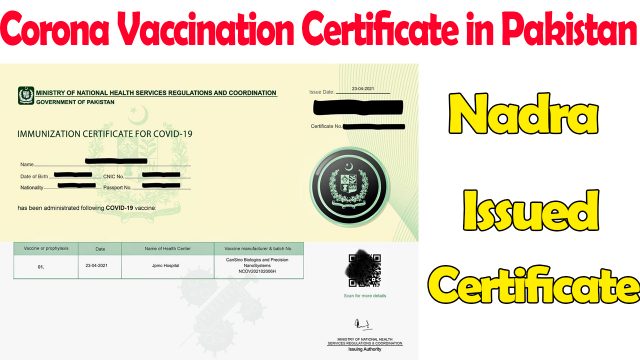 Nims Nadra - Create your Corona Vaccination Certificate Online in Pakistan